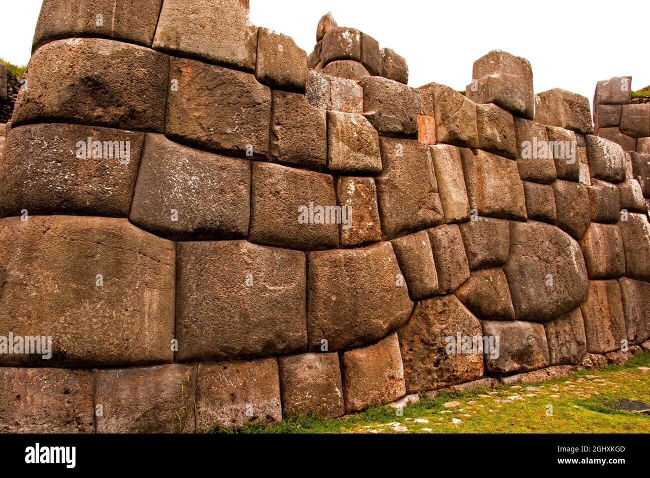 Inca Ruins at Sacsayhuaman hand carve stone walls Stock Photo - Alamy