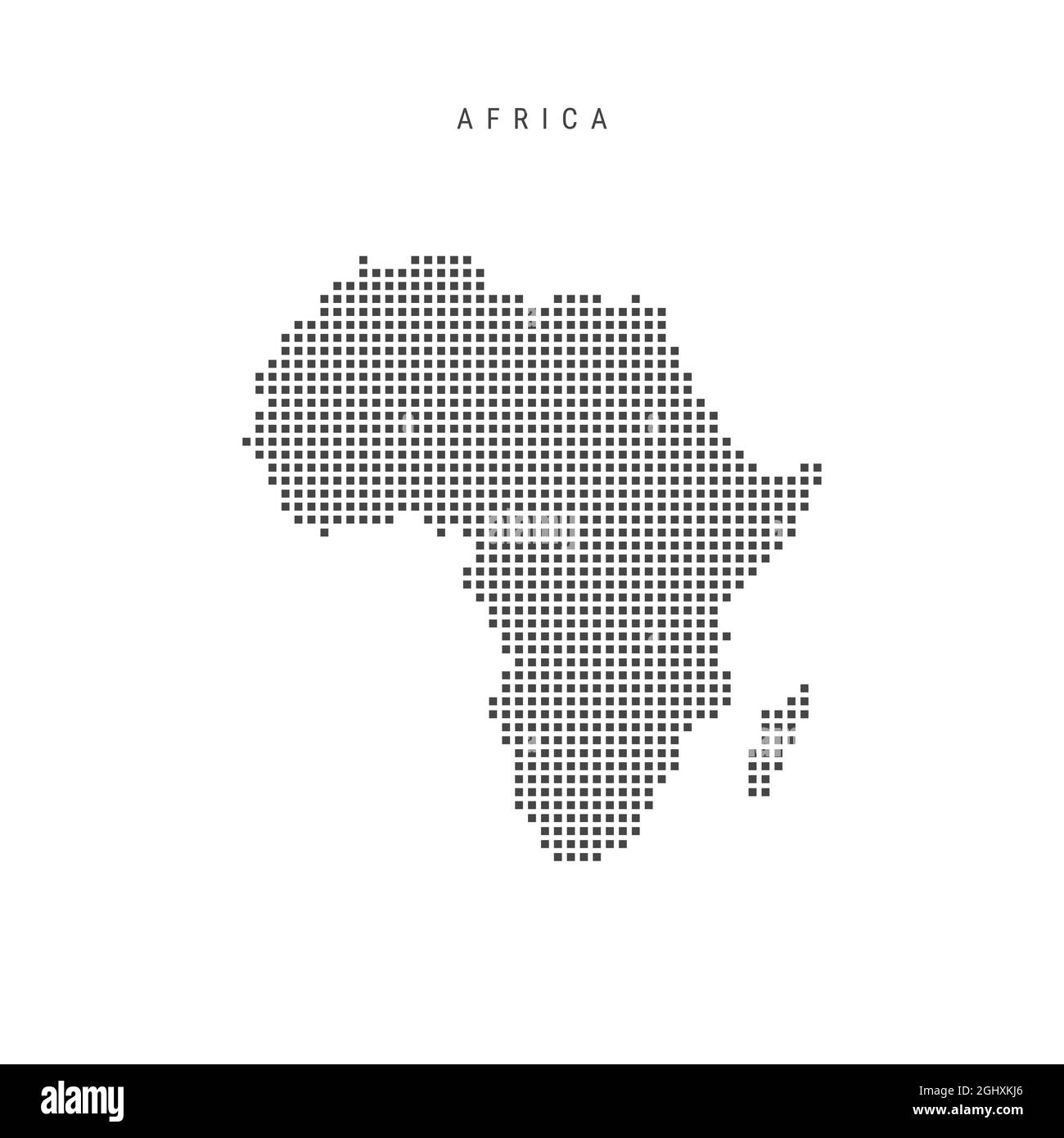 Square dots pattern map of Africa. Dotted pixel map isolated on white ...