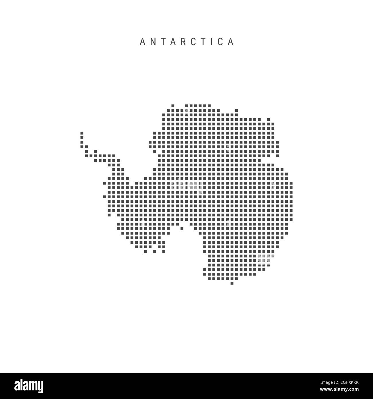 Square dots pattern map of Antarctica. Dotted pixel map isolated on white background. Vector ...