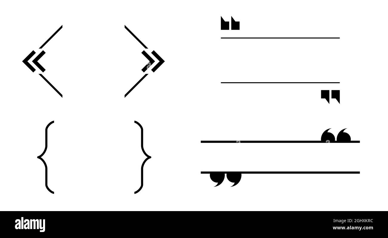 Quote Box Frames Set Comment Bubble Message Border Quote Box Quotation Marks Flat Vector