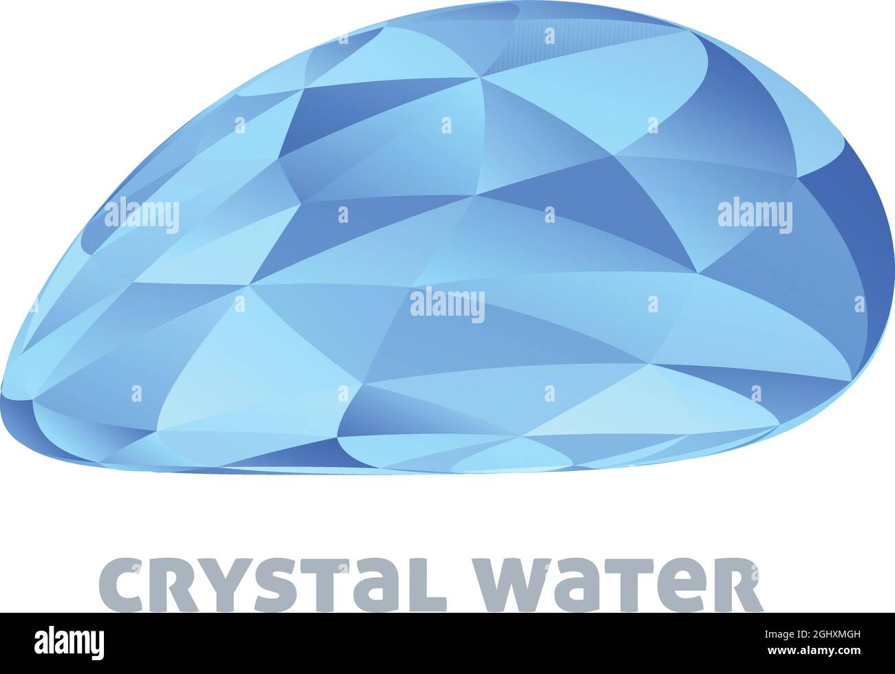 Crystal Water. Template of logo with blue water drop textured by ...