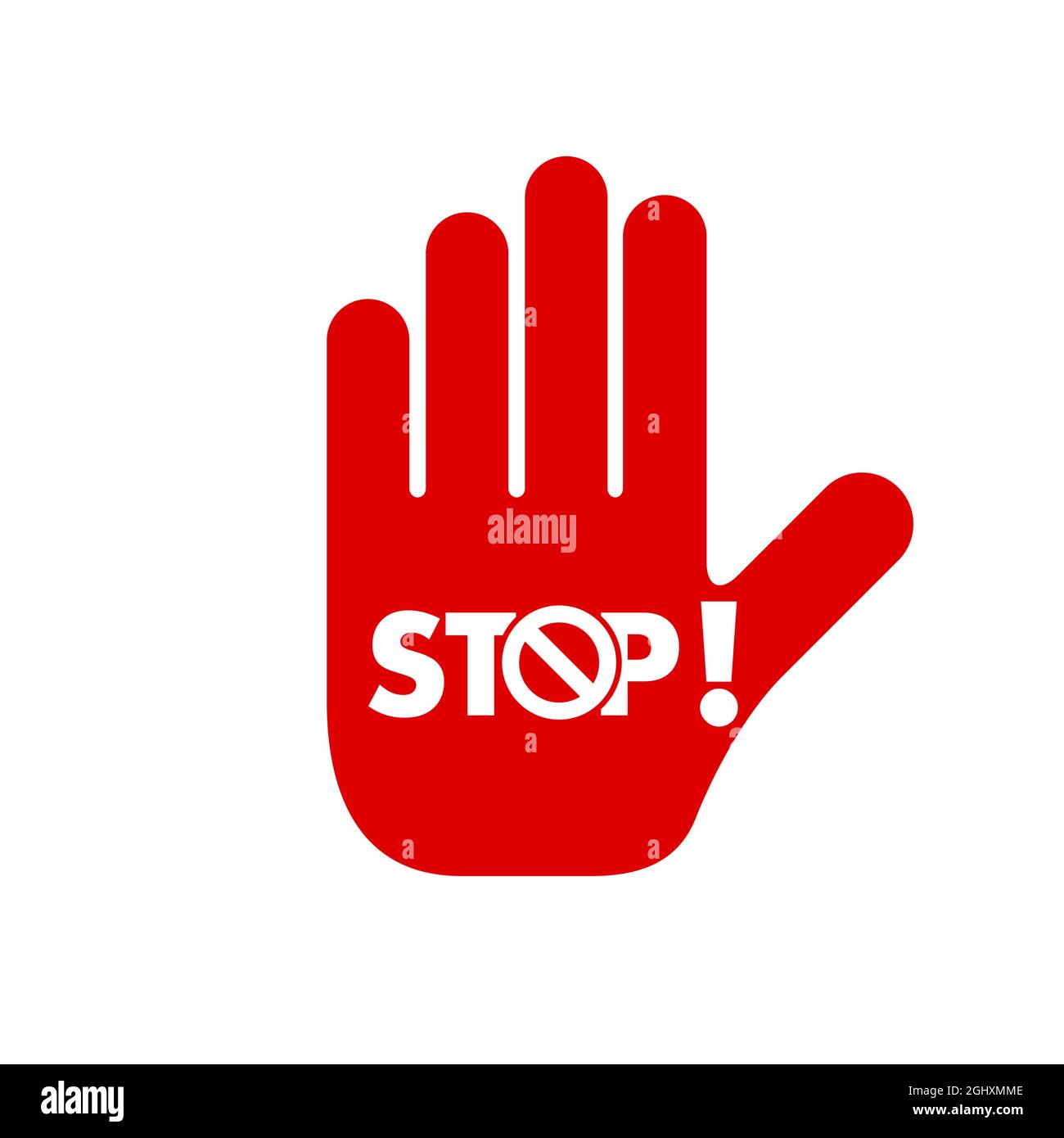 Do not enter stop prohibition sign. Stop hand icon. No symbol, halt ...
