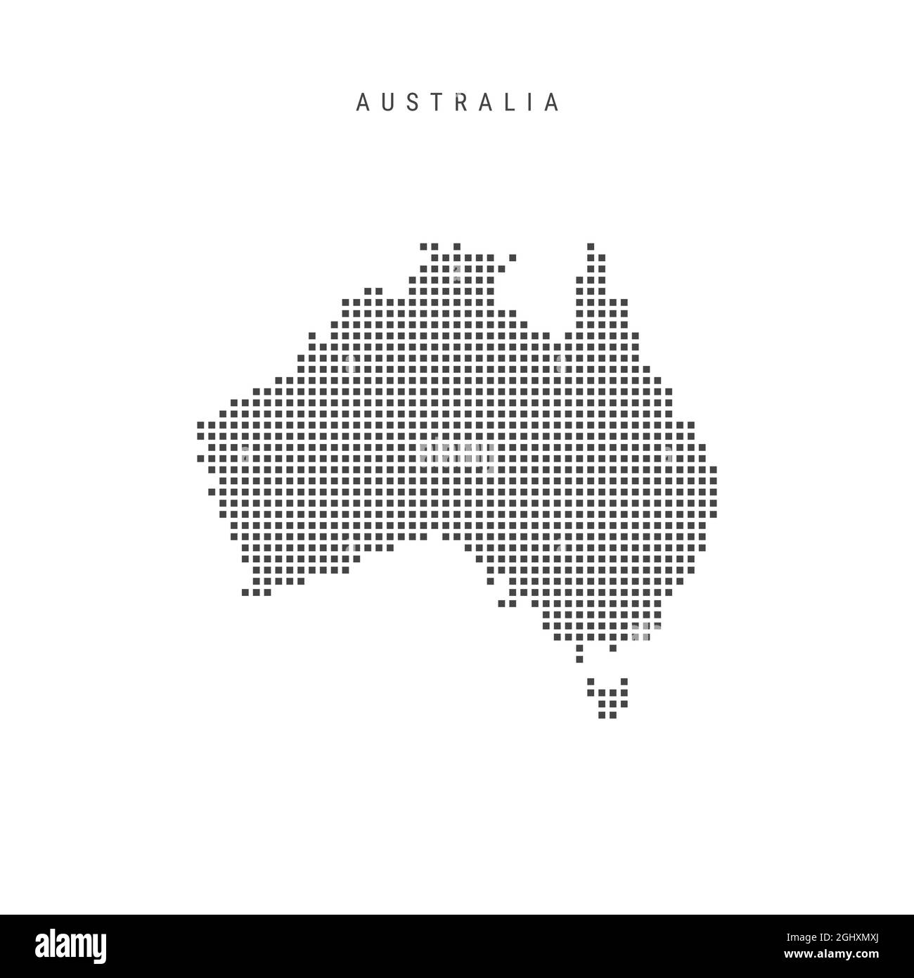 Square Dots Pattern Map Of Australia Dotted Pixel Map Isolated On