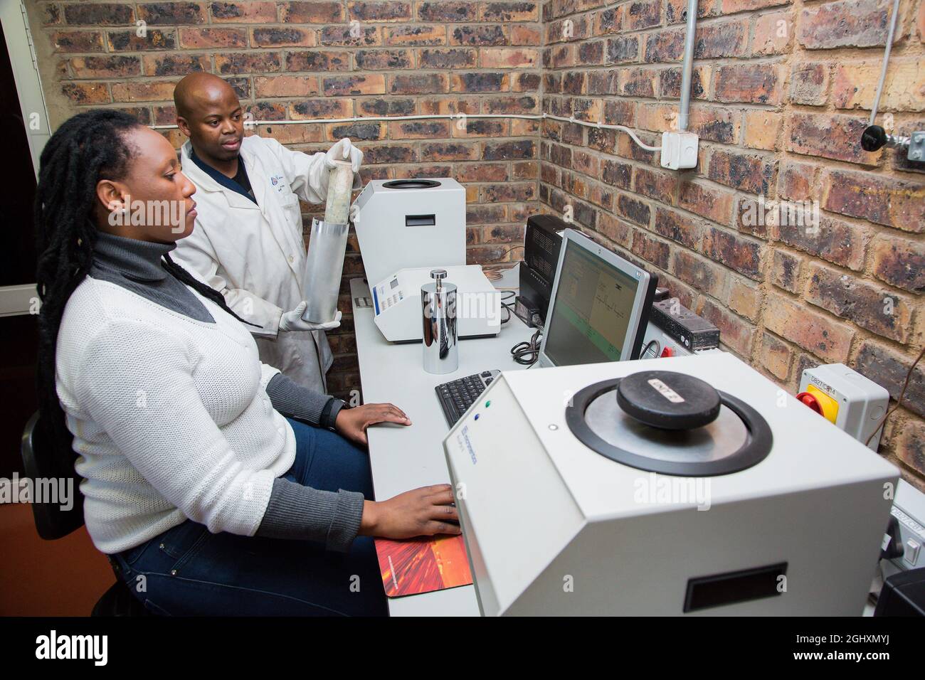 JOHANNESBURG, SOUTH AFRICA - Aug 05, 2021: A geologist working with ...