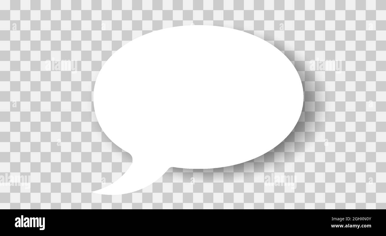 Paper cut chat bubble sign with shadow. Communication concept. 3D ...