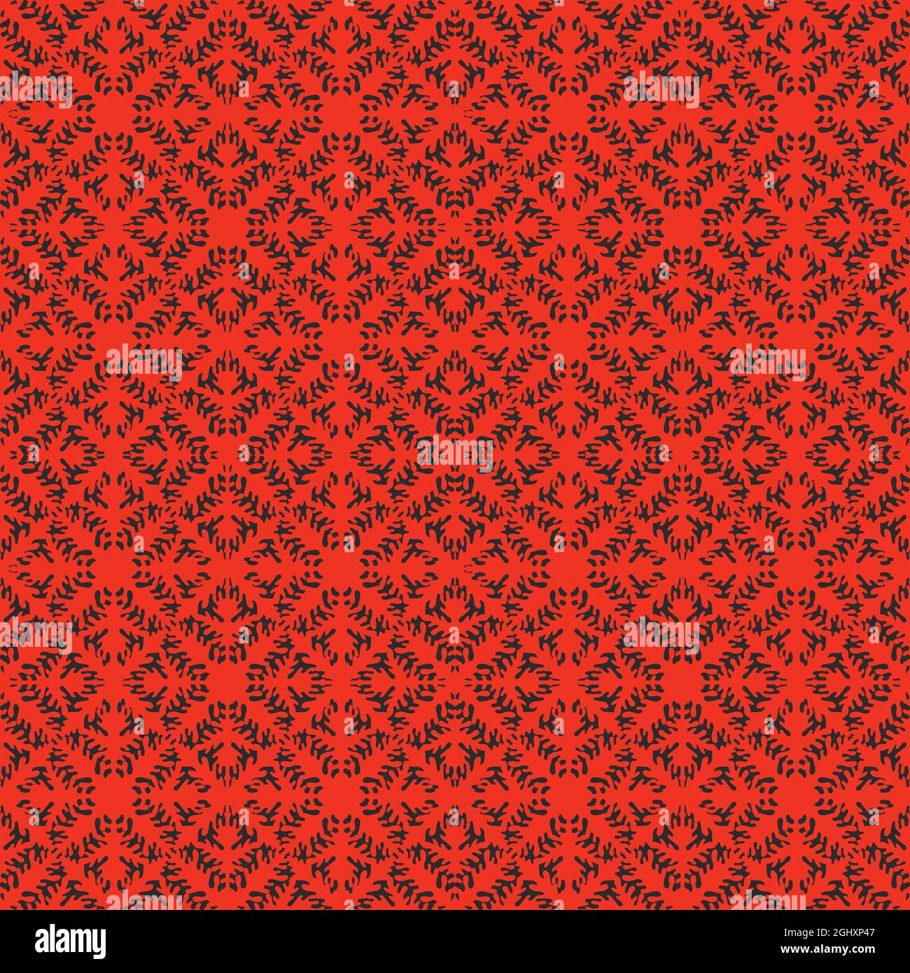 Abstract red and black background with floral hand drawn element ...