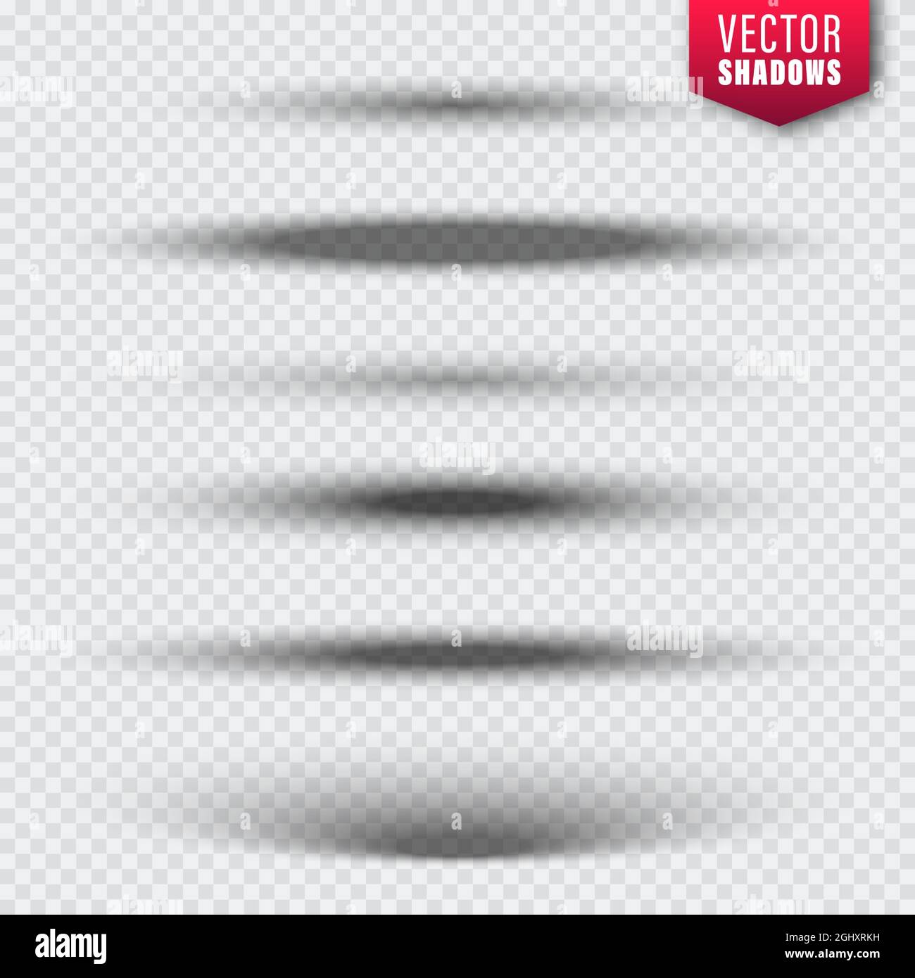 Vector shadows collection on transparent background. Realistic shadow ...