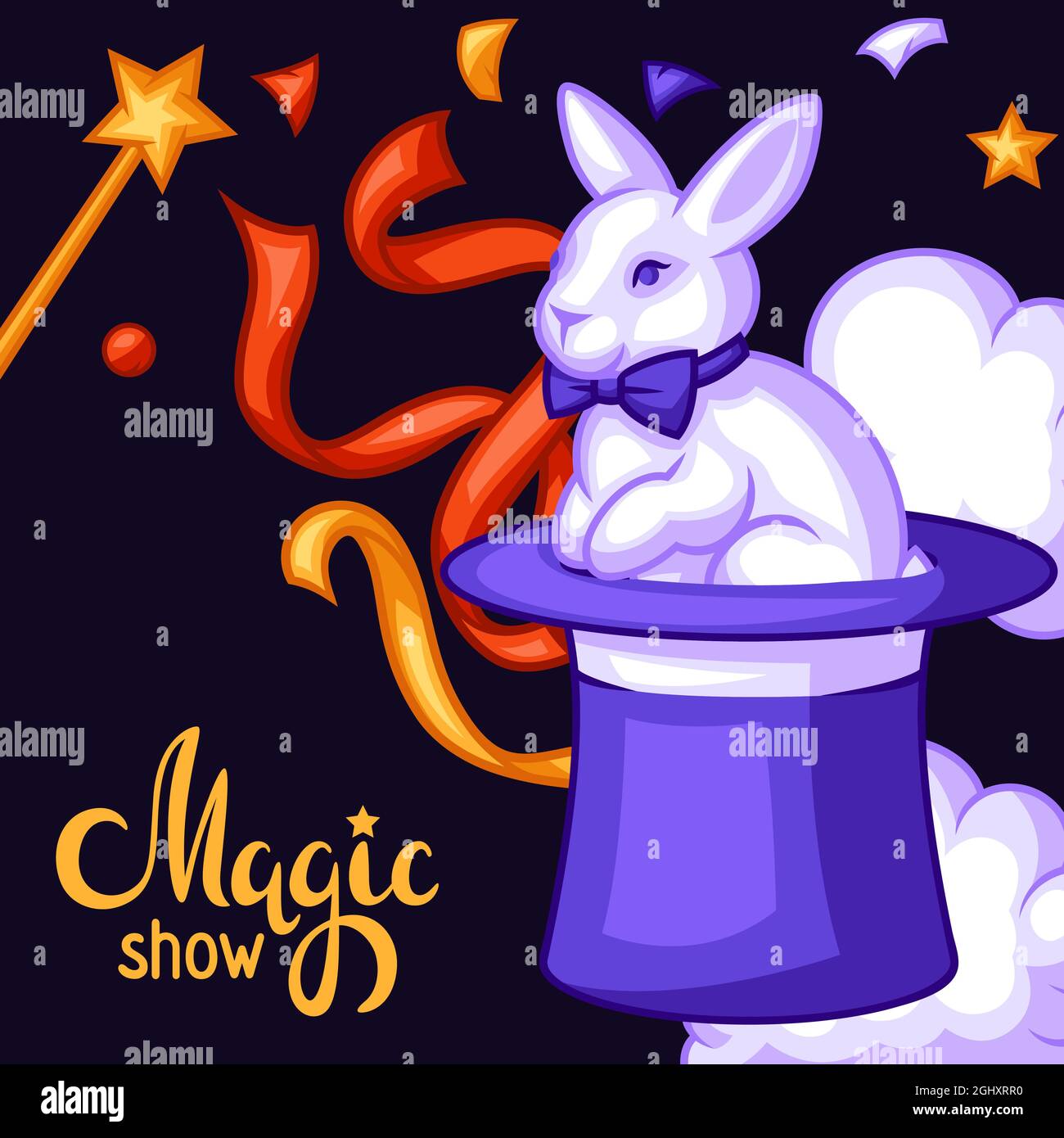 Magician background with magic items. Illusionist show or performance ...