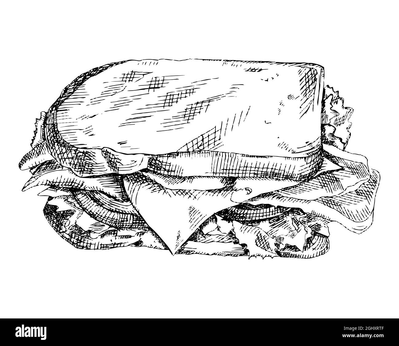 Subway Sandwich Drawing