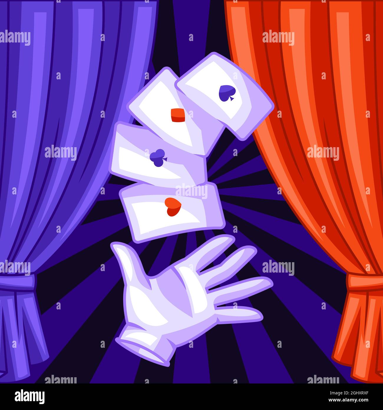 Magician background with magic items. Illusionist show or performance ...
