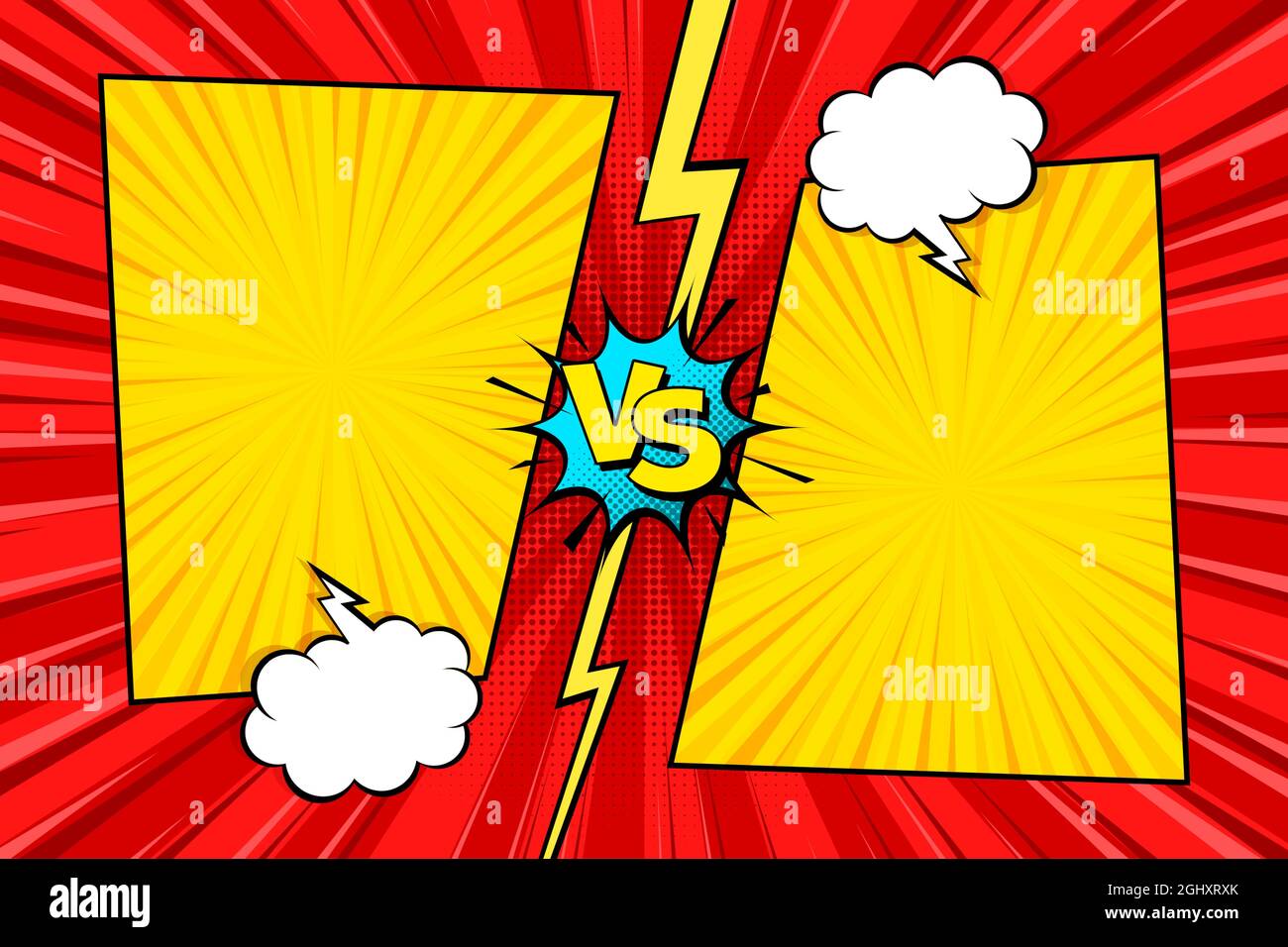 Cartoon comic background. Fight versus. Comics book colorful ...