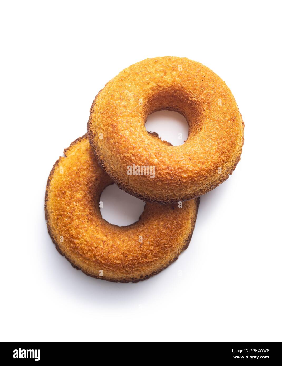 Round sponge cake dessert. Sweet donut isolated on white background ...