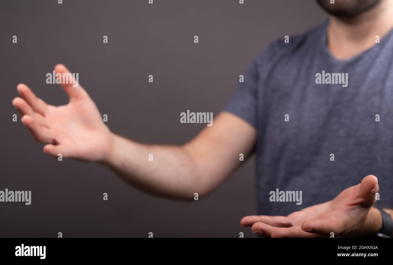 Man showing his empty hands Stock Photo - Alamy
