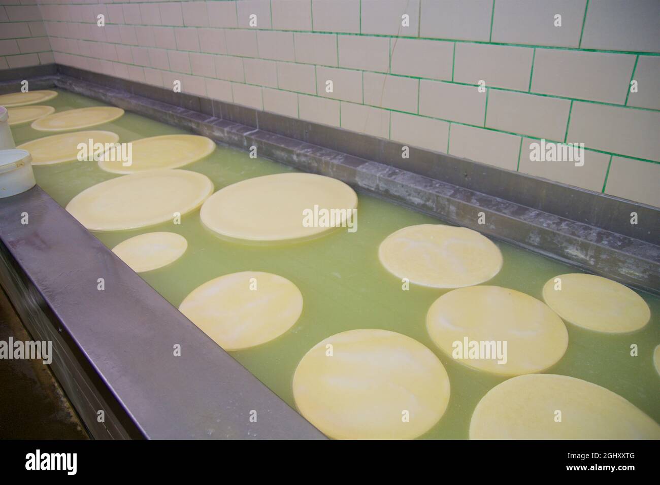 OBERSTAUFEN, GERMANY - 29 DEC 2019: Cheese warehouse factory with ...