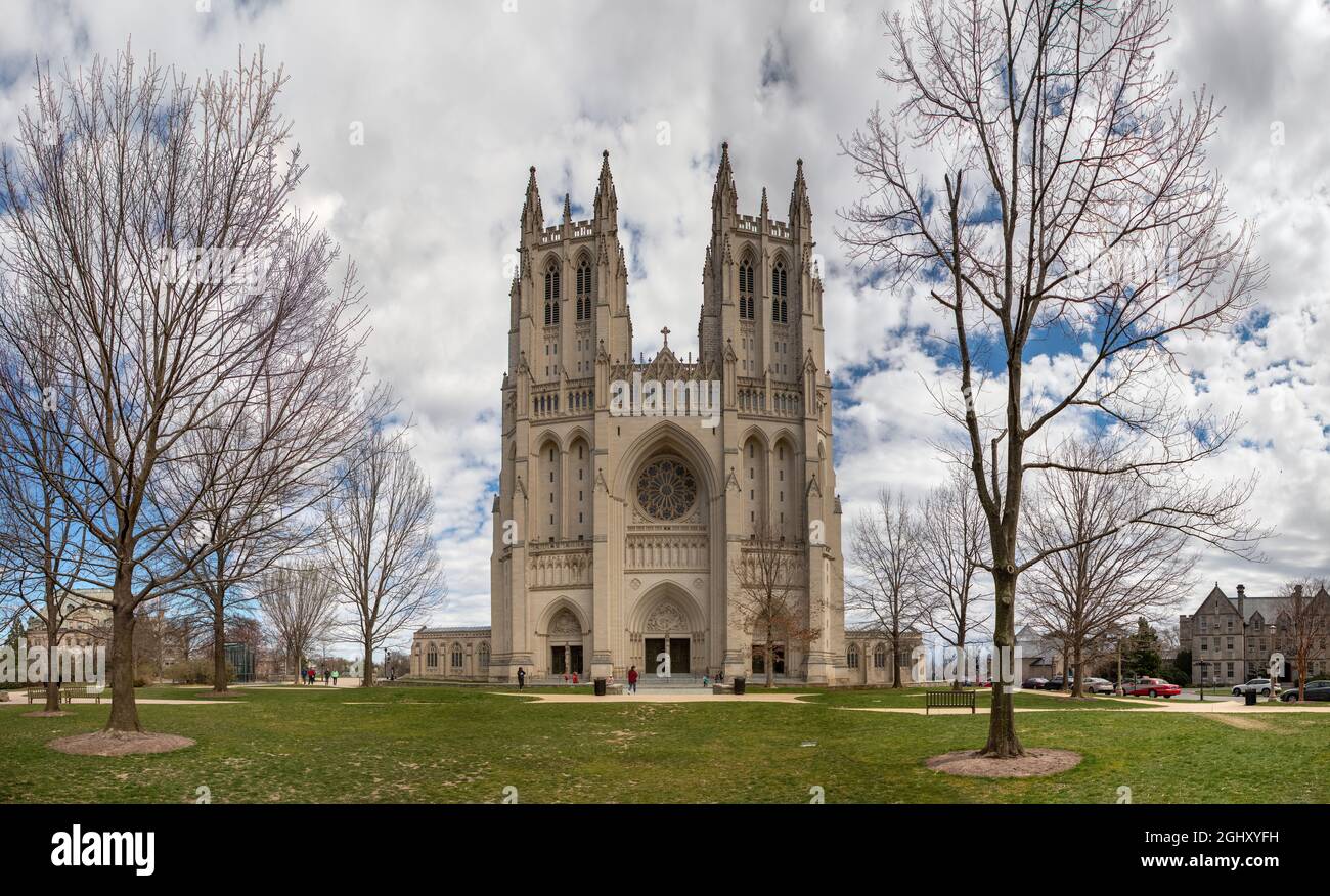 A picture of the Washington National Cathedral as seen from the grass ...