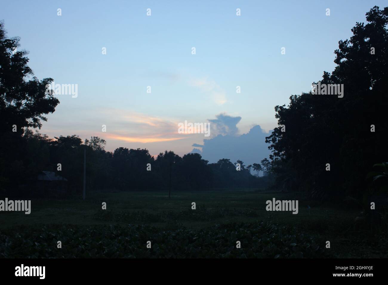 Evening View of The Village Stock Photo - Alamy