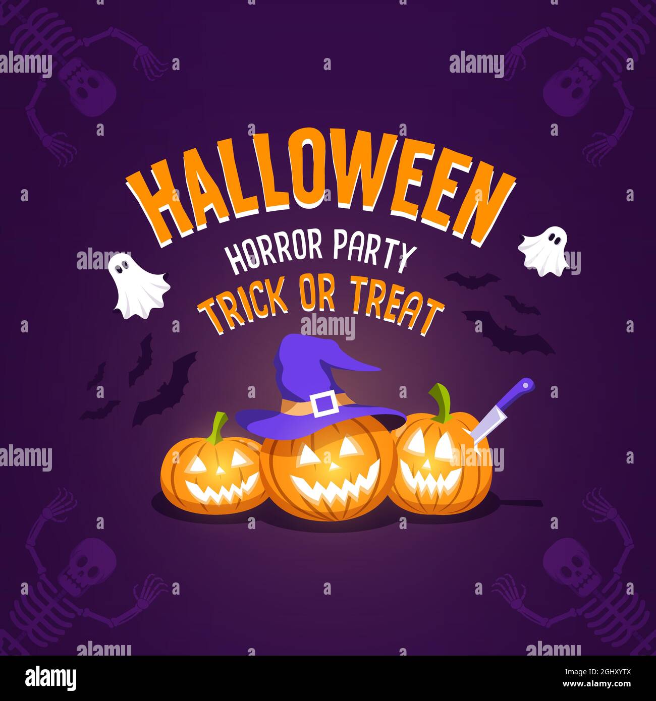 Cute dark frame pumpkins Stock Vector Images - Alamy