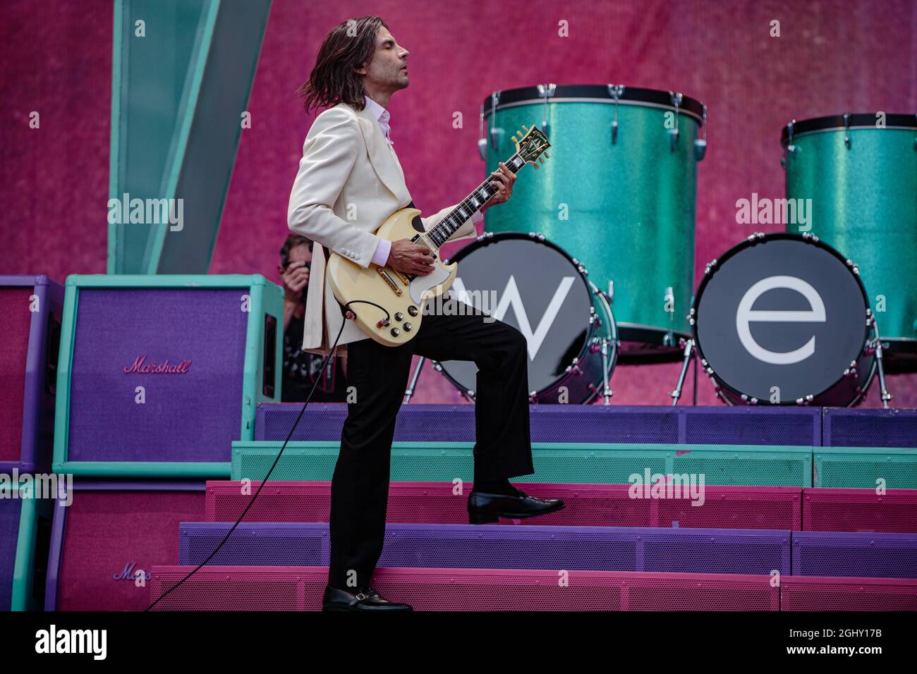 Seattle, WA - SEPTEMBER 06, 2021 : Brian Bell of the rock band Weezer ...