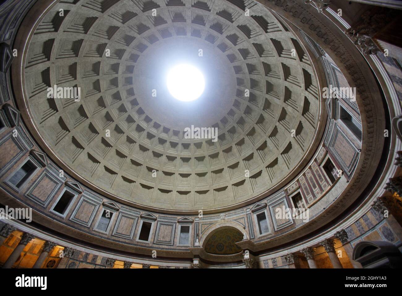 Interior of the Pantheon's dome, Rome, Italy Stock Photo - Alamy
