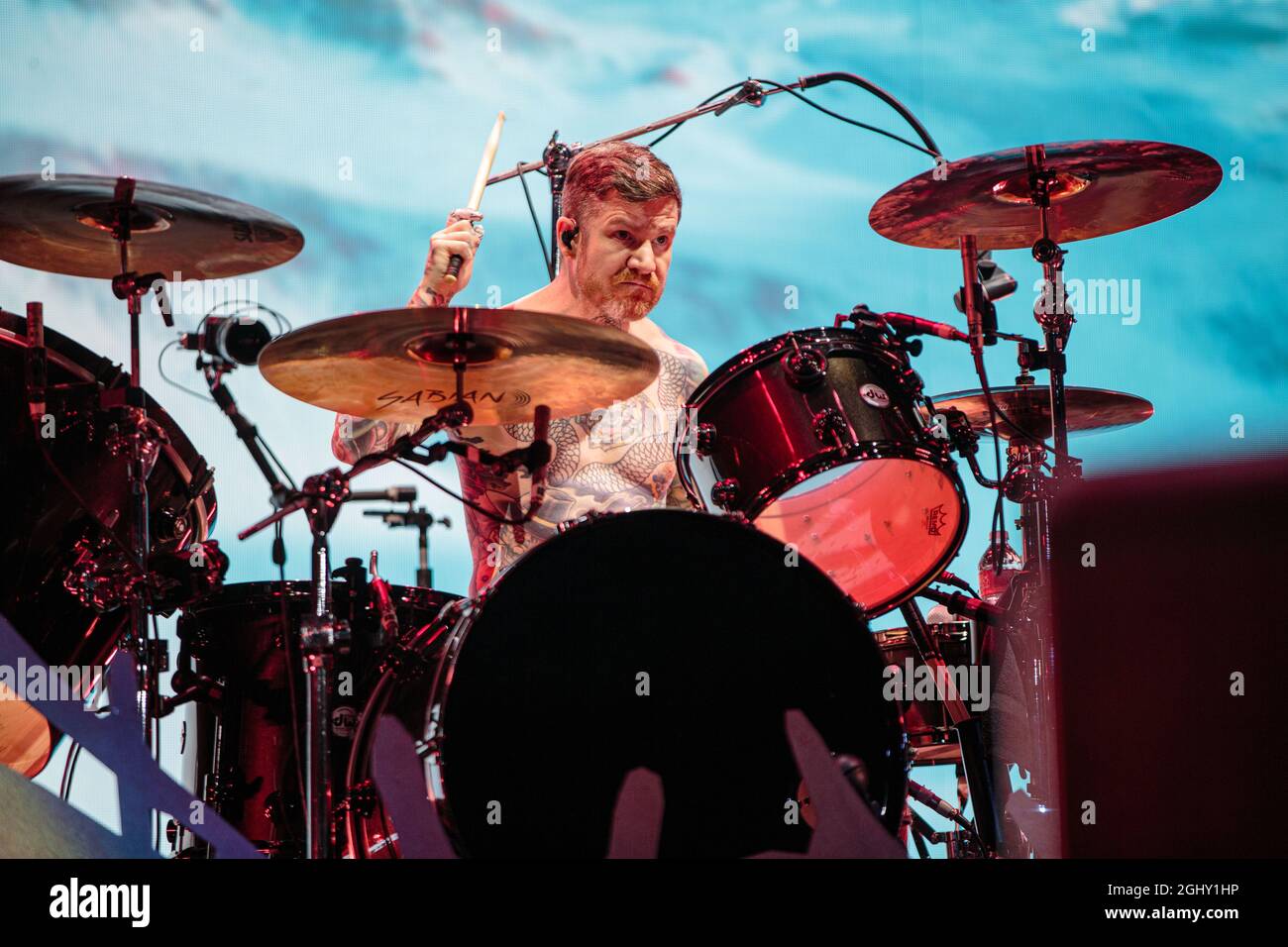 Seattle, WA - SEPTEMBER 06, 2021 : Andy Hurley of the rock band Fall ...