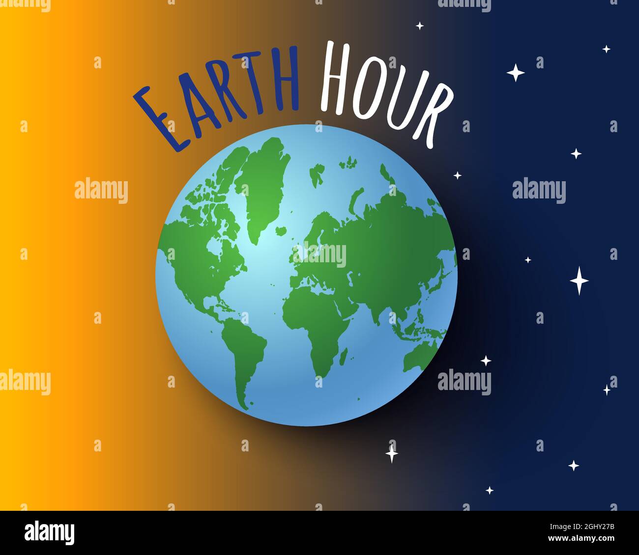 Vector illustration of Earth planet for Earth hour. We love our planet ...
