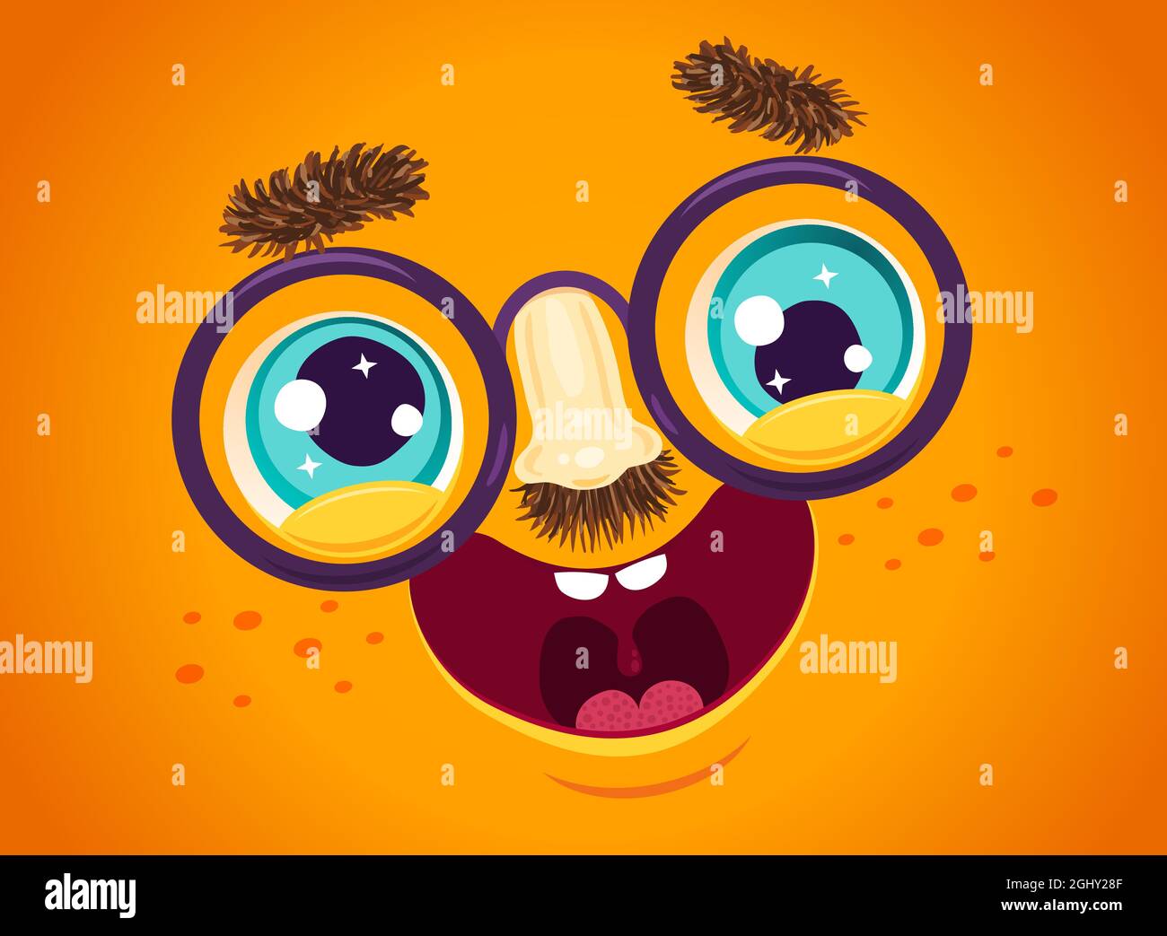 Vector illustration of cute face for april fools day. Kawaii face with ...