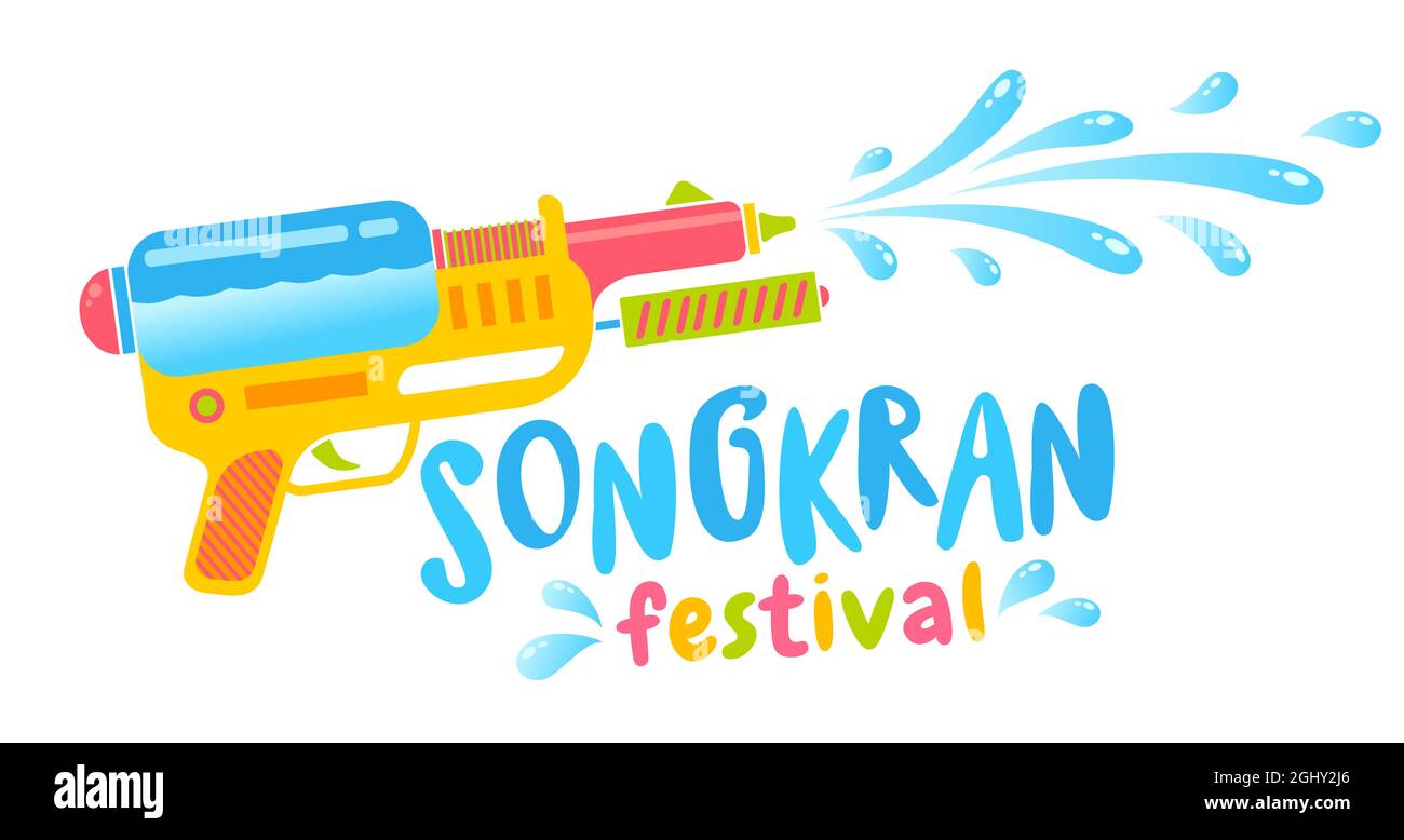Vector logo for Songkran festival in Thailand. Emblem for water ...