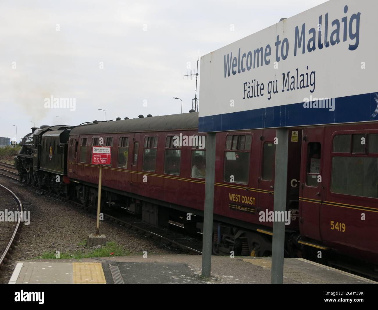 The Jacobite steam train on the West Highland Railway Line in the ...