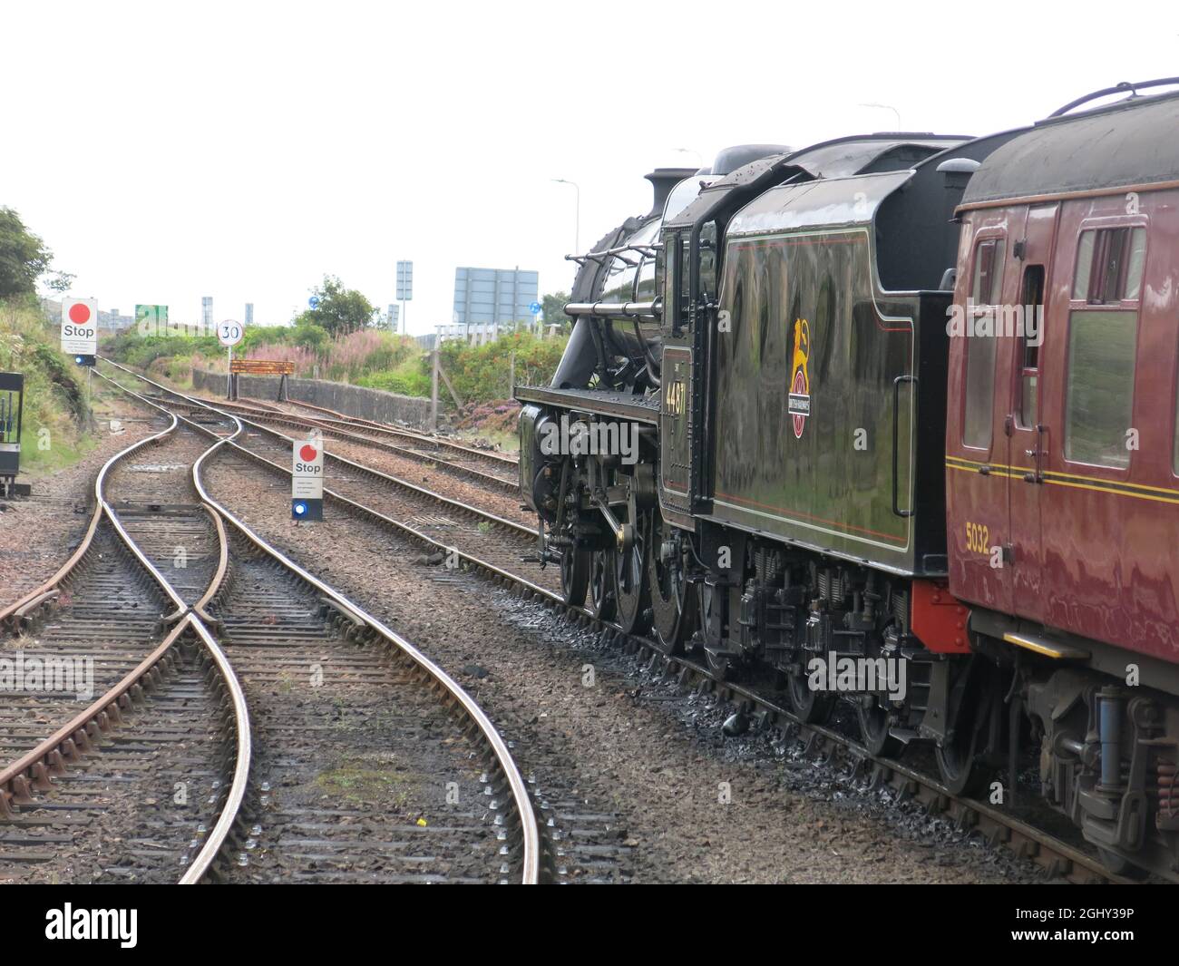 The Jacobite steam train on the West Highland Railway Line at the ...