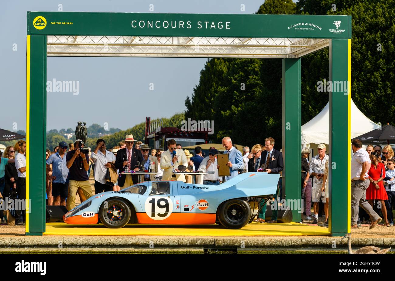1969 Porsche 917K being pushed through Hampton Court Palace Gardens in ...