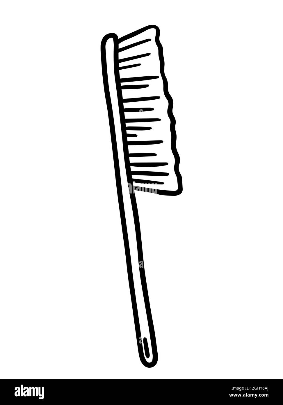 Wooden scrub brush with handle for cleaning isolated on white ...