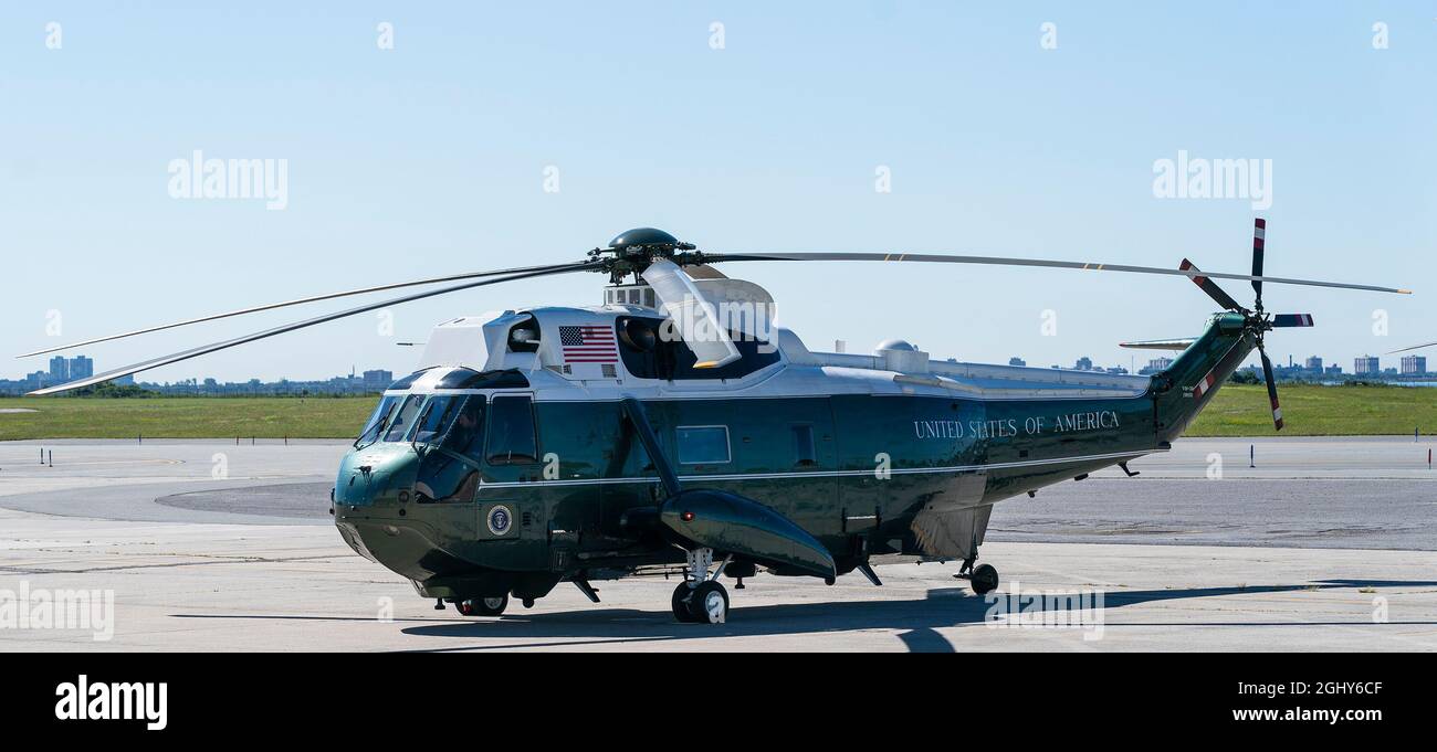 New York, United States. 07th Sep, 2021. Marine One helicopter with ...