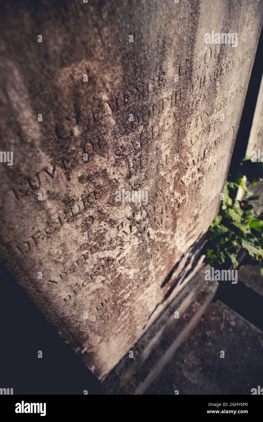 Old tombstone in a small countryside cemetery Stock Photo - Alamy