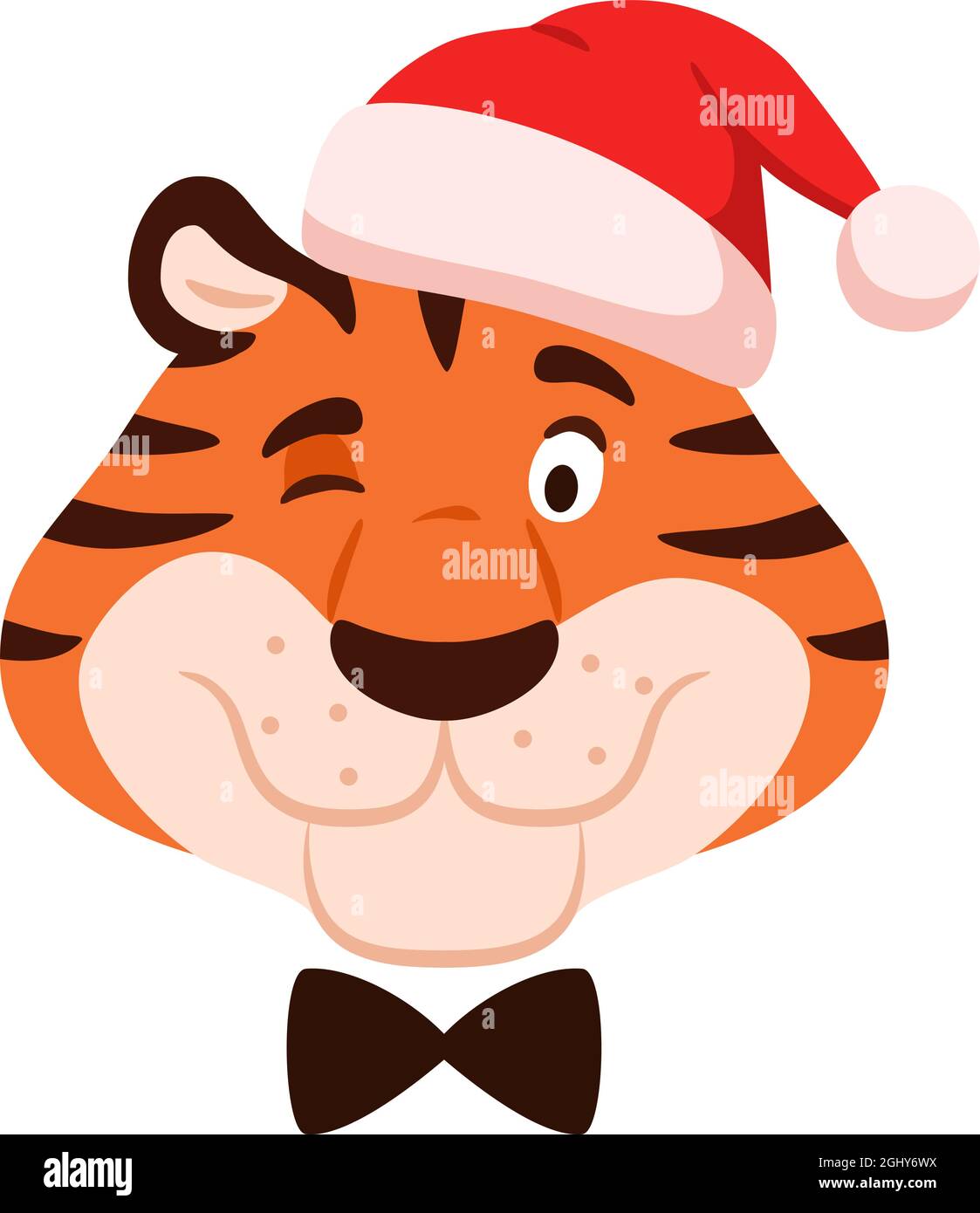 Cute winking tiger head isolated on white Stock Vector Image & Art - Alamy