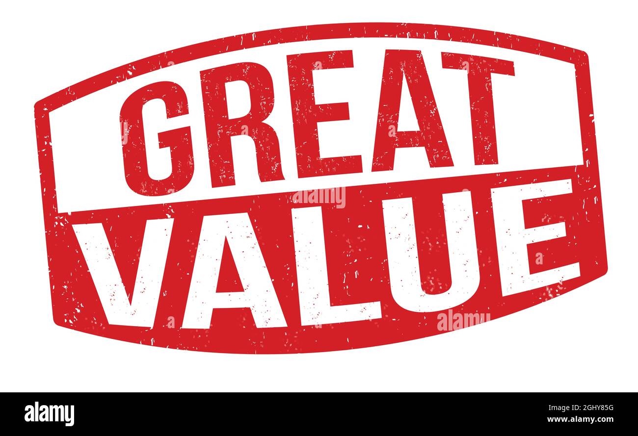 Great value sign or stamp on white background, vector illustration ...