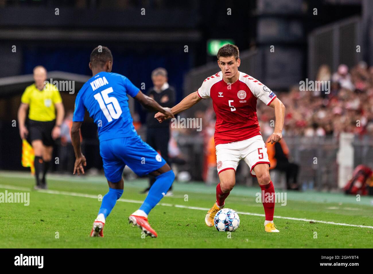 Copenhagen, Denmark. 07th Sep, 2021. Joakim Maehle (5) of Denmark seen ...