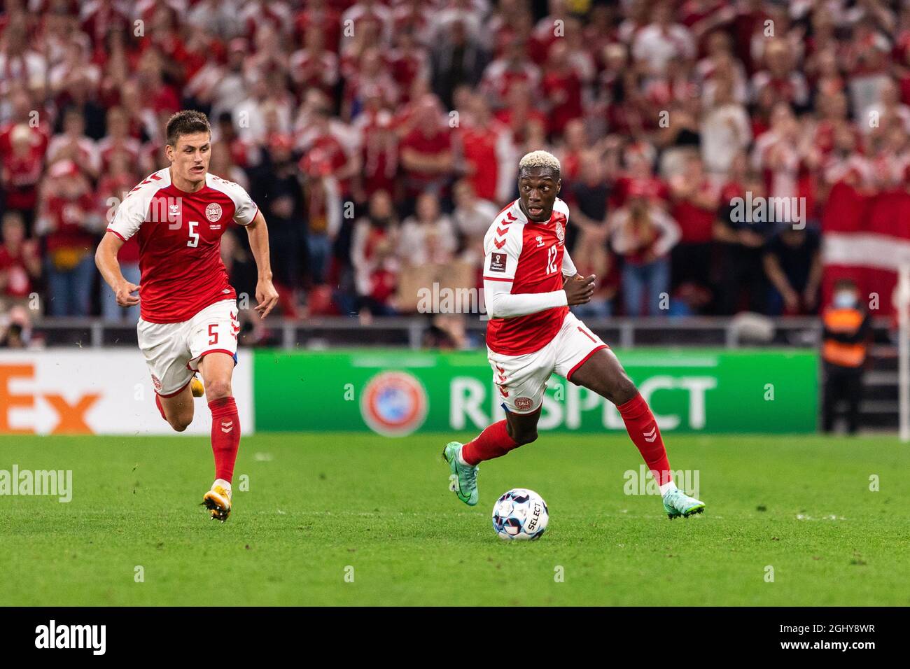 Copenhagen, Denmark. 07th Sep, 2021. Mohamed Daramy (12) of Denmark ...