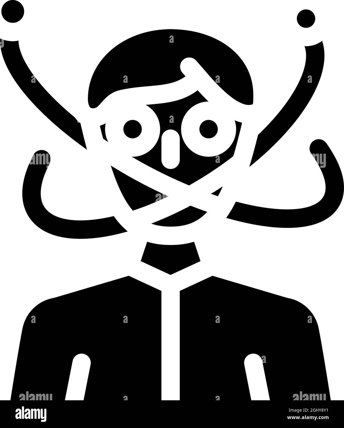 madness guy glyph icon vector illustration Stock Vector Image & Art - Alamy
