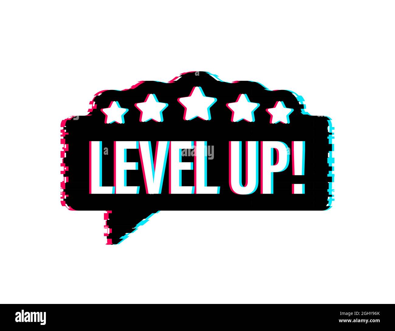 Game icon bonus. level up icon, new level logo. Glitch icon. Vector ...