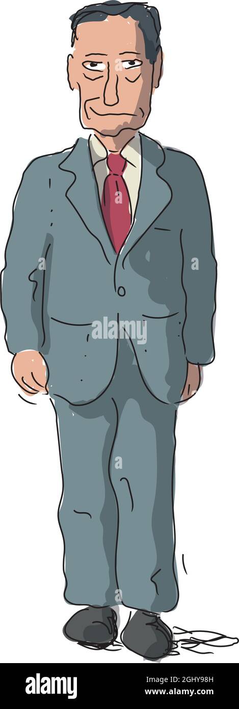 Caricature drawing of the Prime Minister of the Italian Republic, Mario ...
