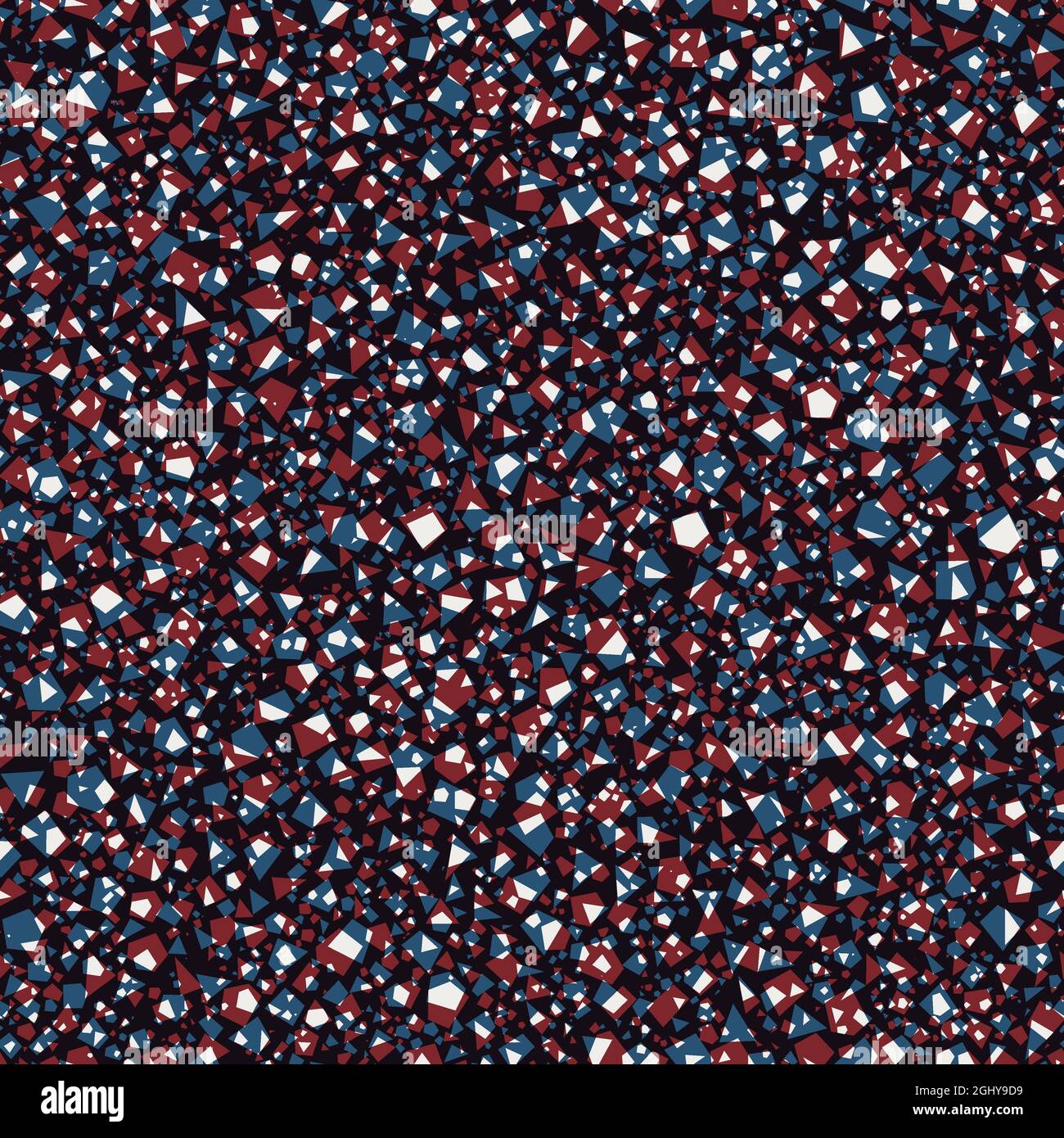 Seamless red and blue overlay circles and shapes pattern for surface ...