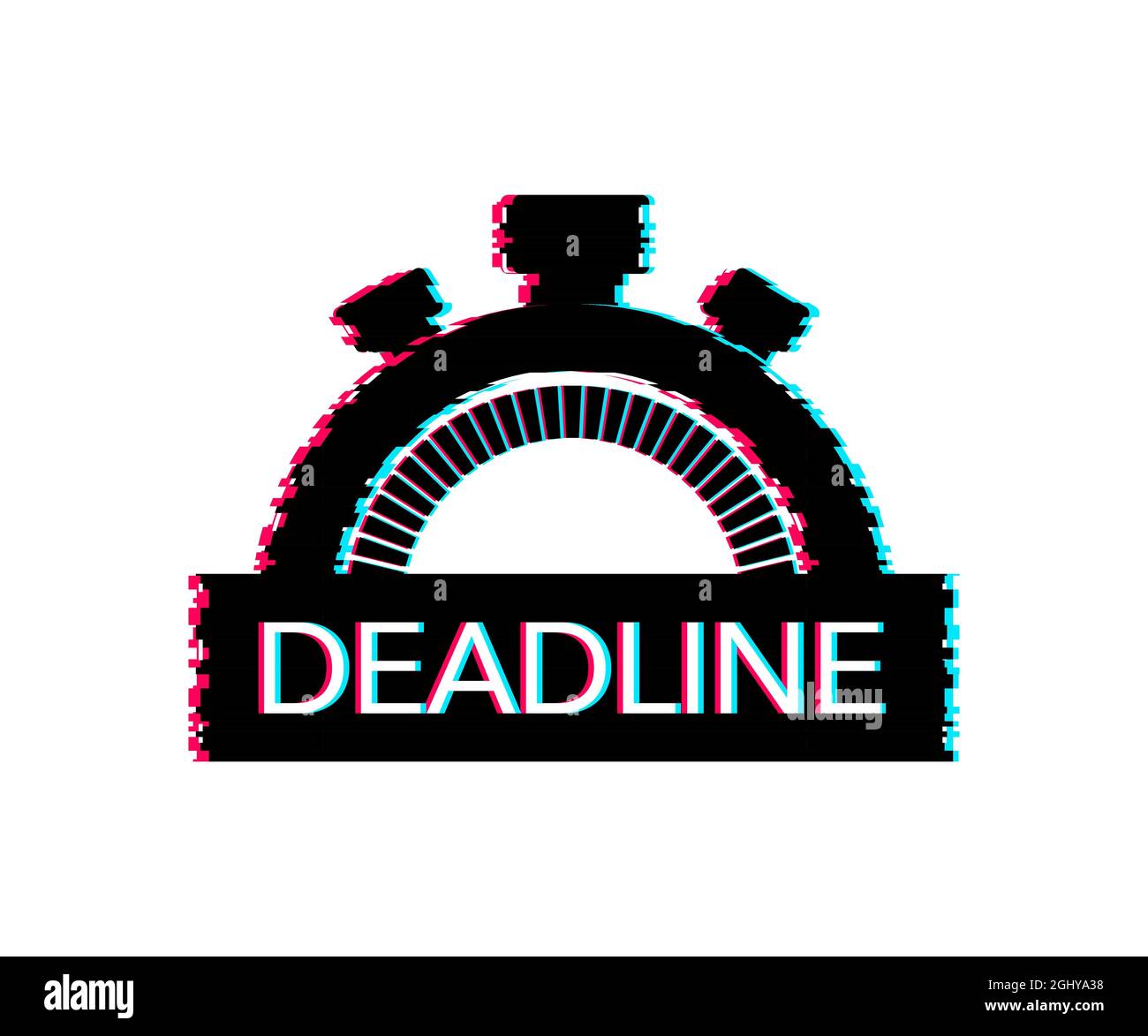 Dates and Deadlines icon. Glitch icon. Time icon. Lack of time concept ...
