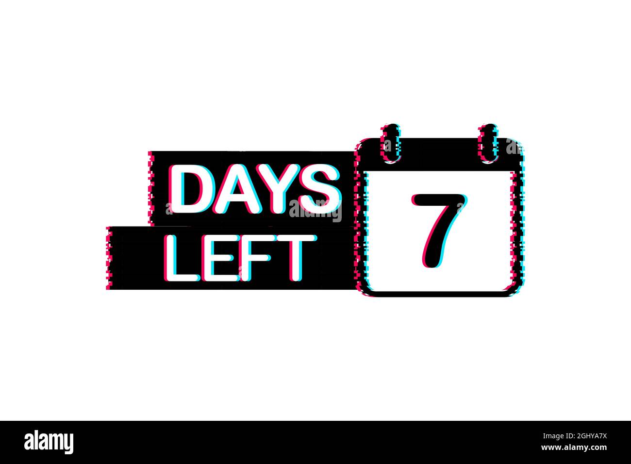 7 Days left. Glitch icon. Time icon. Count time sale. Vector stock ...