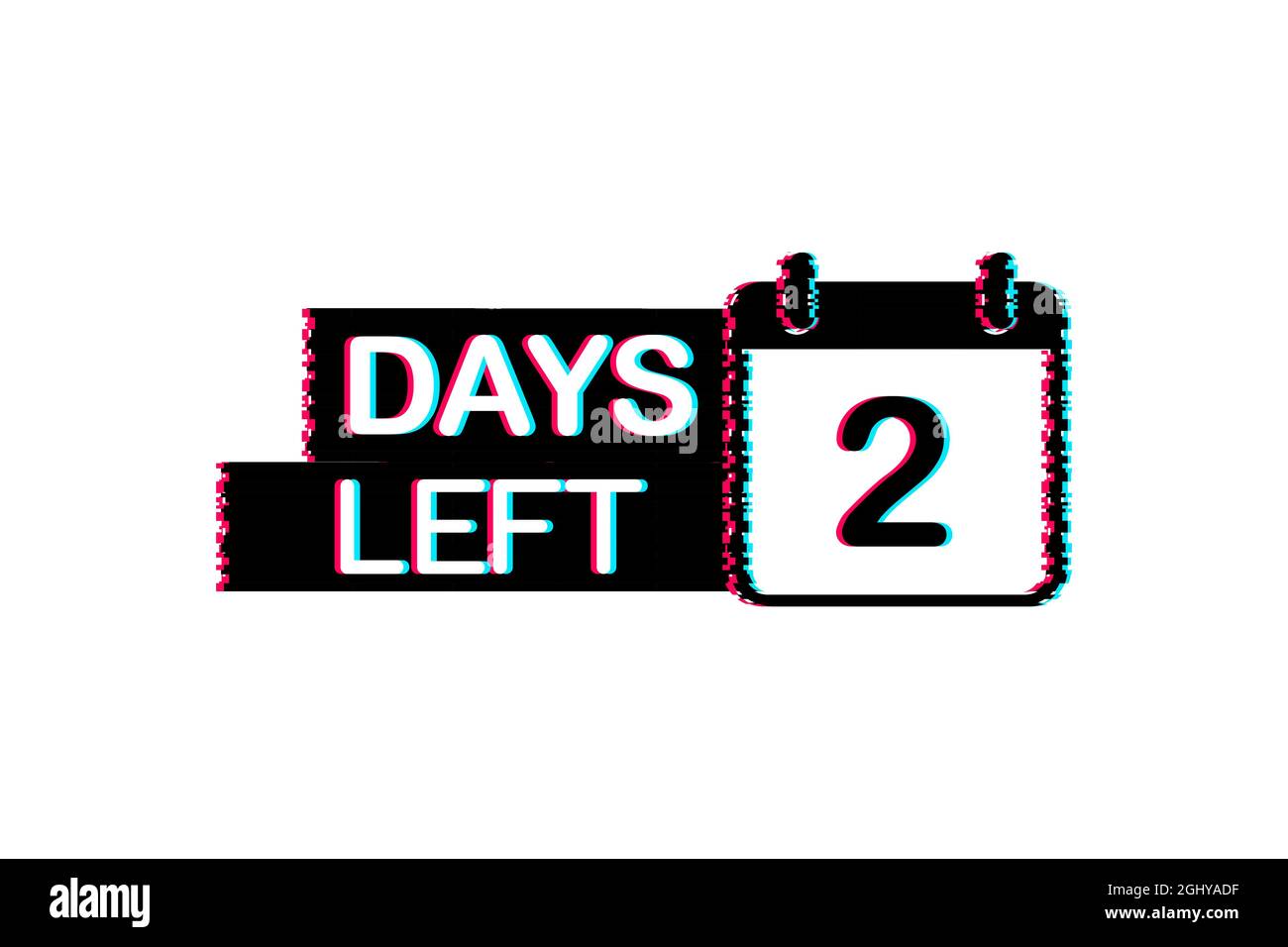 2 Days left. Glitch icon. Time icon. Count time sale. Vector stock ...