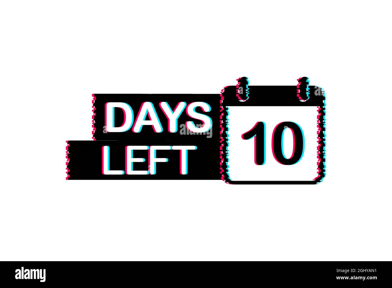 10 Days left. Glitch icon. Time icon. Count time sale. Vector stock ...