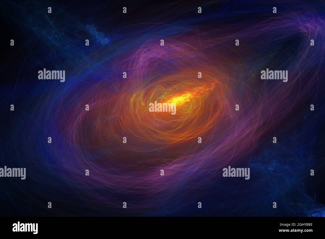 Exploding supernova , forminng of nebula. Black hole in the center of ...