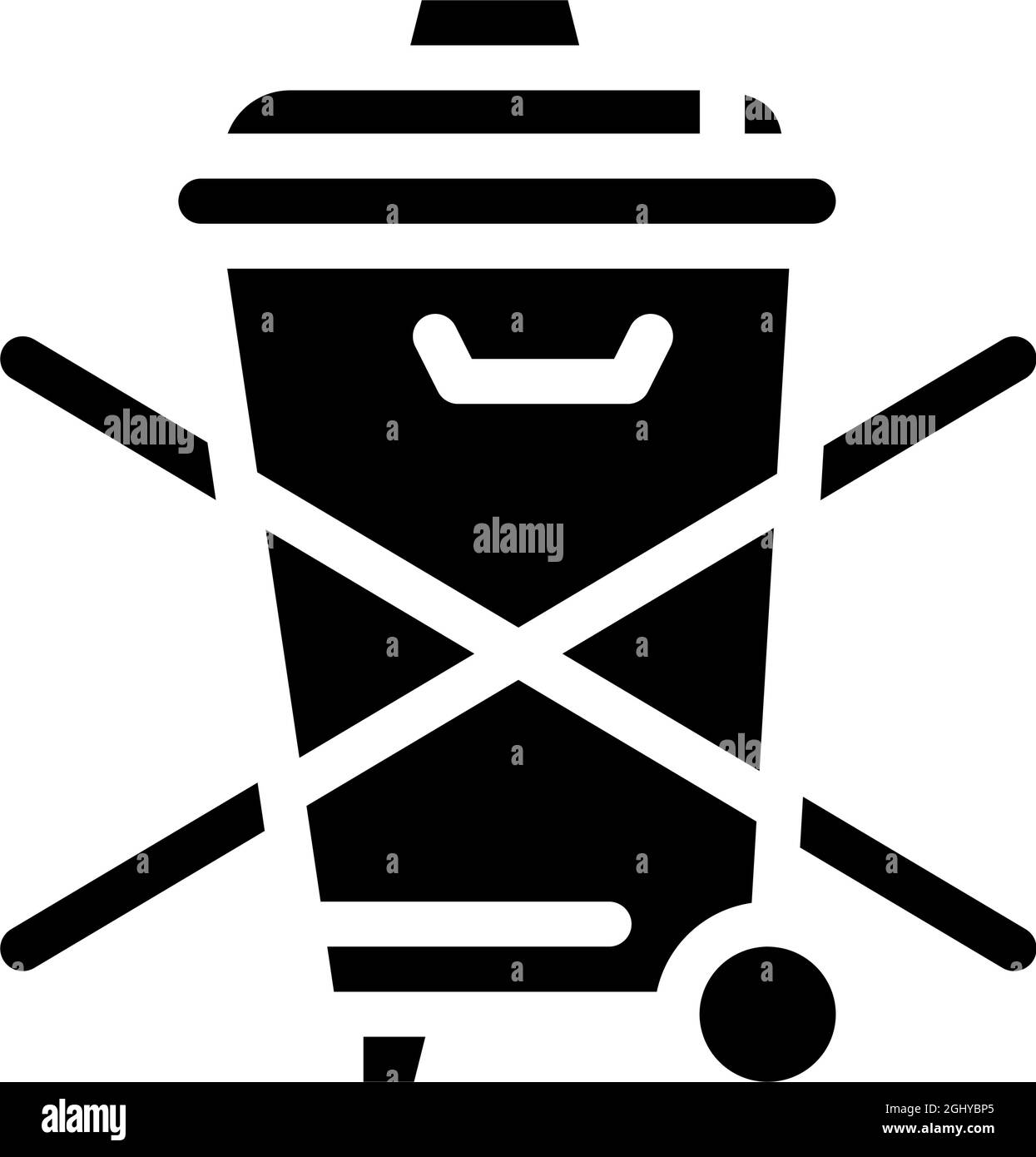 do not throw garbage bin glyph icon vector illustration Stock Vector ...