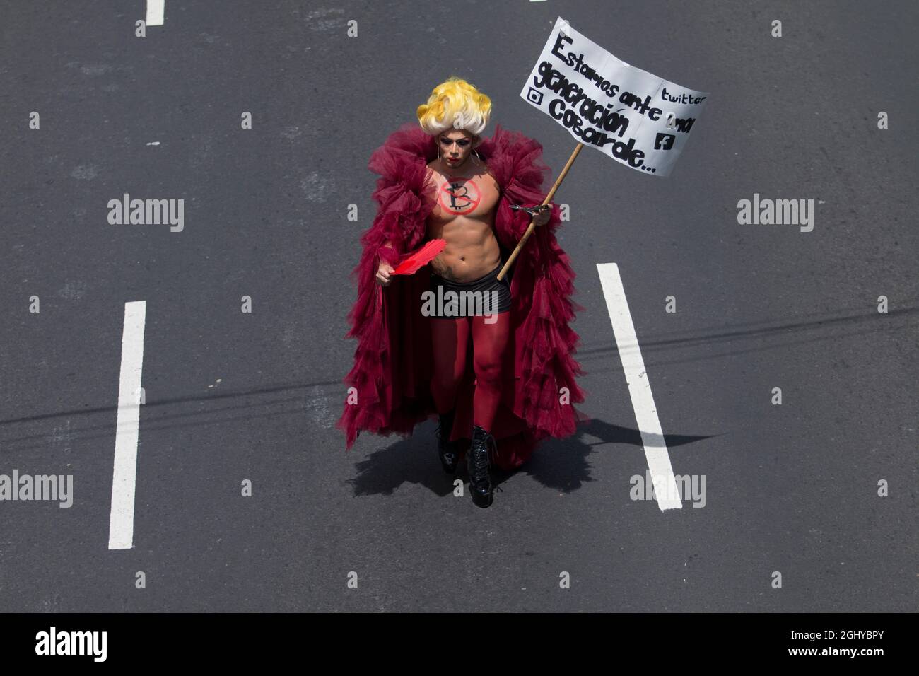San Salvador, El Salvador. 07th Sep, 2021. "Lady Drack" protests ...