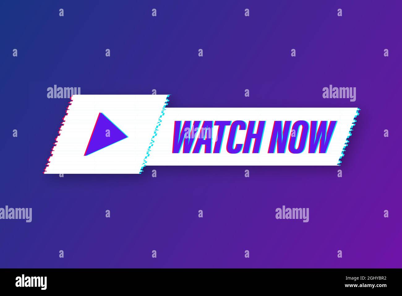 Watch live Badge, icon, stamp logo. Glitch icon. Vector illustration ...
