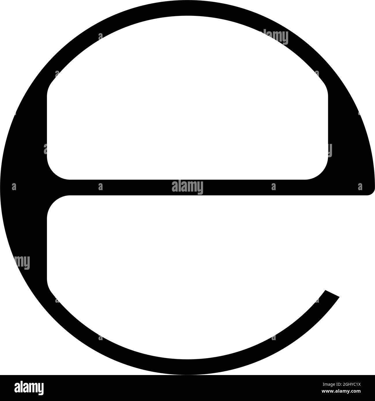 estimated e mark glyph icon vector illustration Stock Vector Image ...